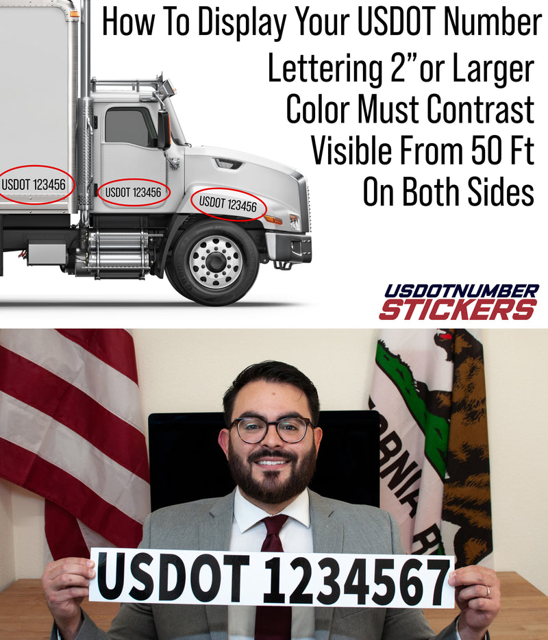 How To Display Your USDOT Number Sticker Decal Properly Outside Of You ...