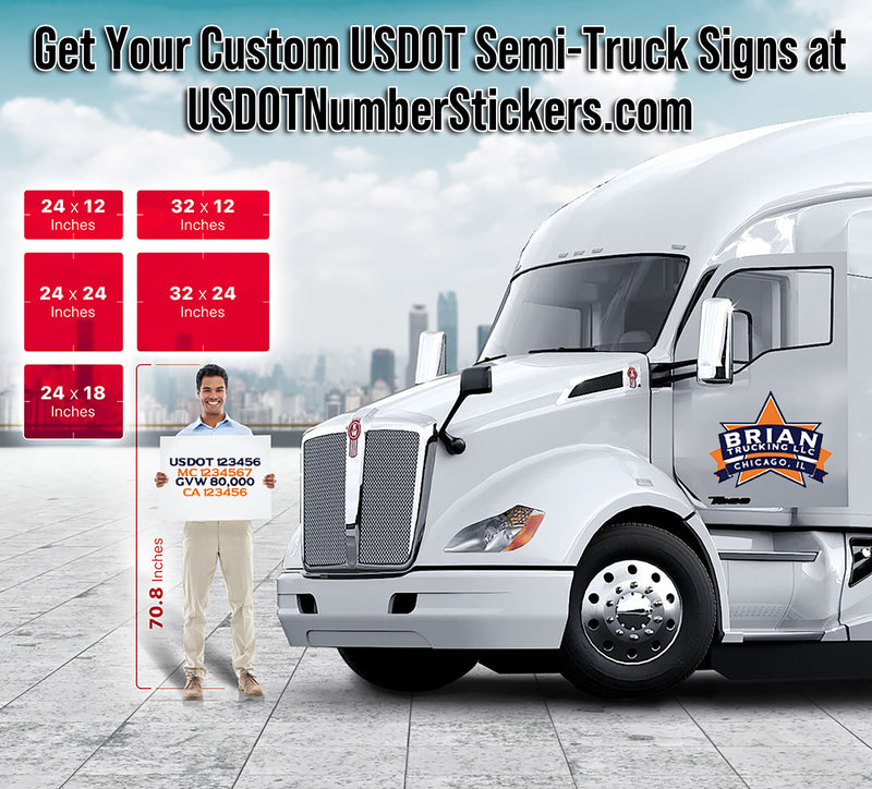 Shop Custom USDOT Semi-Truck Lettering Decal Stickers – USDOT NUMBER ...