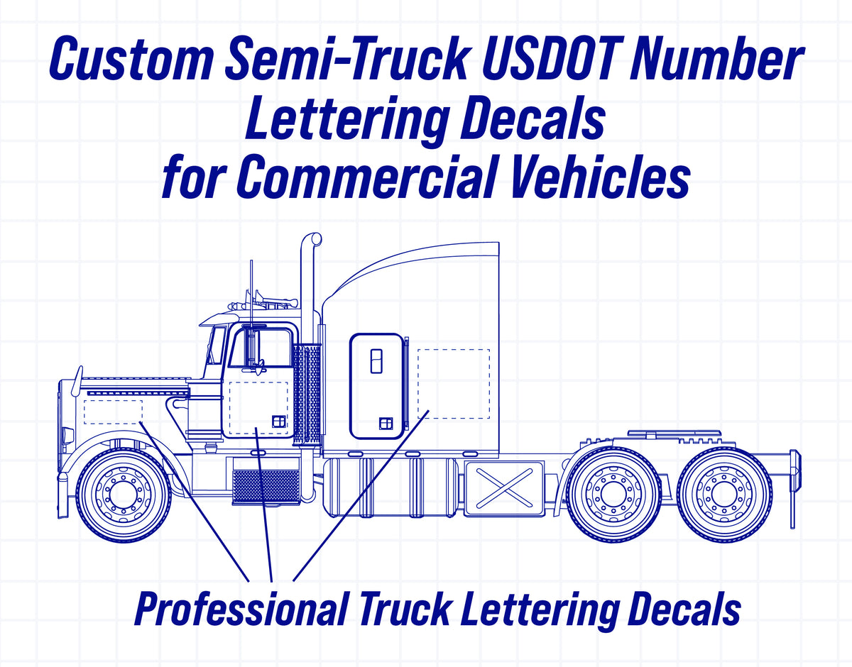 Custom Semi-Truck USDOT Number Lettering Decals for Commercial Vehicle ...