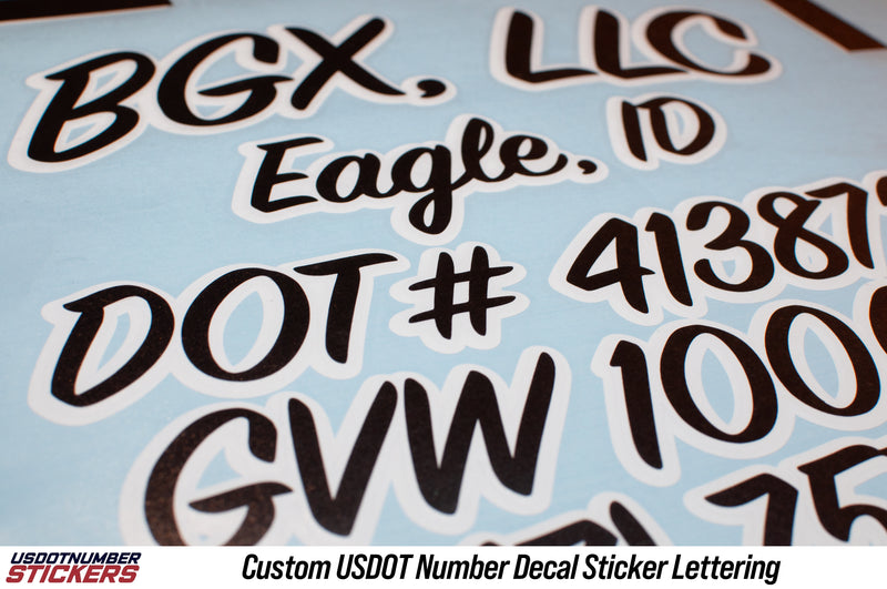 Custom USDOT Number Truck Door Semi Truck Lettering Sticker Decals ...