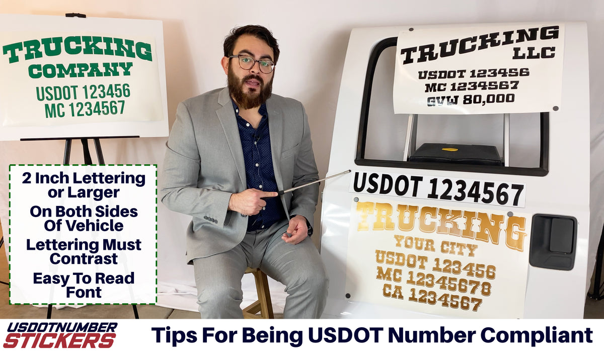 Examples of USDOT Compliant USDOT Lettering Number Decal Stickers ...