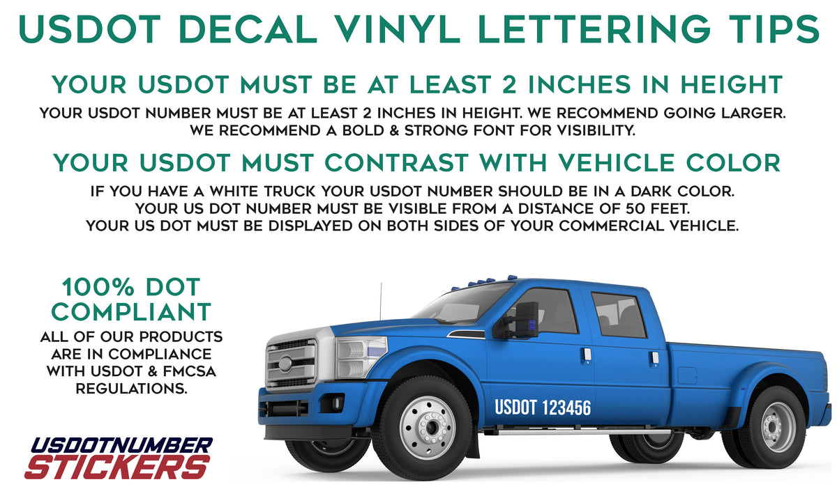 USDOT Decal Vinyl Lettering Tips – USDOT NUMBER STICKERS