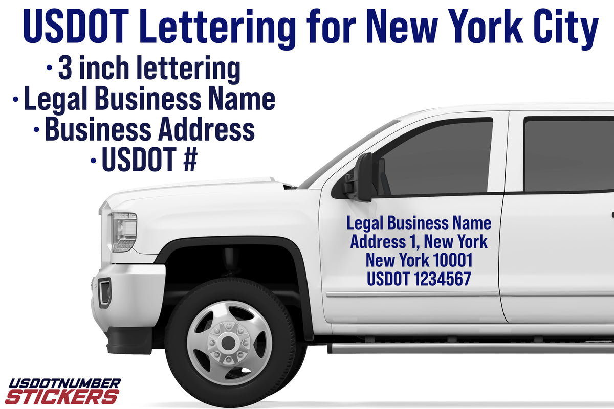 New York City Vehicle Lettering Decals Requirements | USDOT Number Dec ...