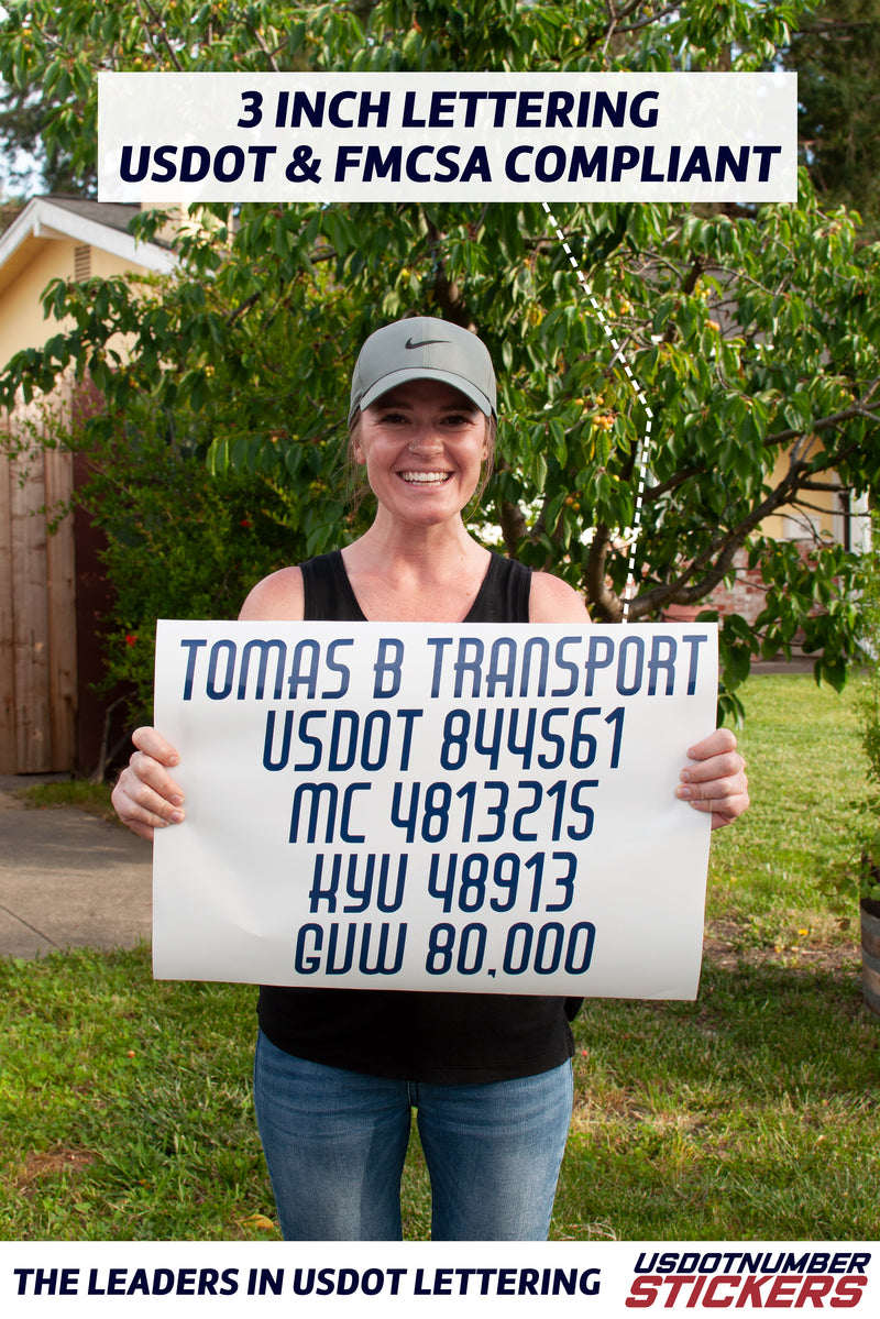 Example of A USDOT Compliant Sign Decal Sticker Template – USDOT NUMBER ...