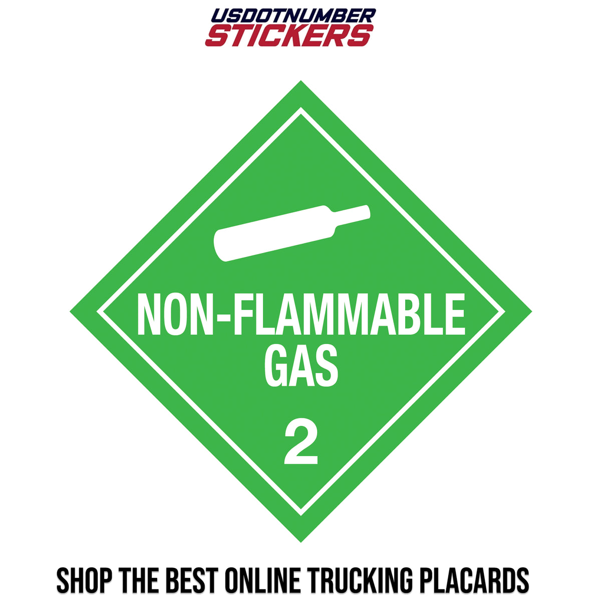 Class 2 Non-Flammable Gas Placard – USDOT NUMBER STICKERS
