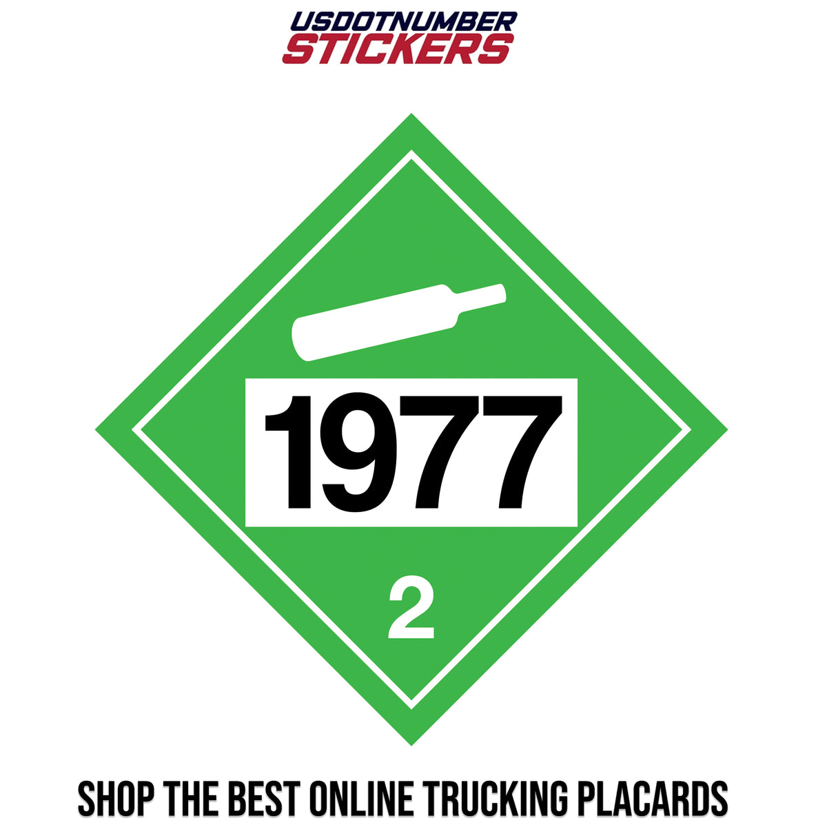Class 2 Non-Flammable Gas UN #1977 Placard – USDOT NUMBER STICKERS