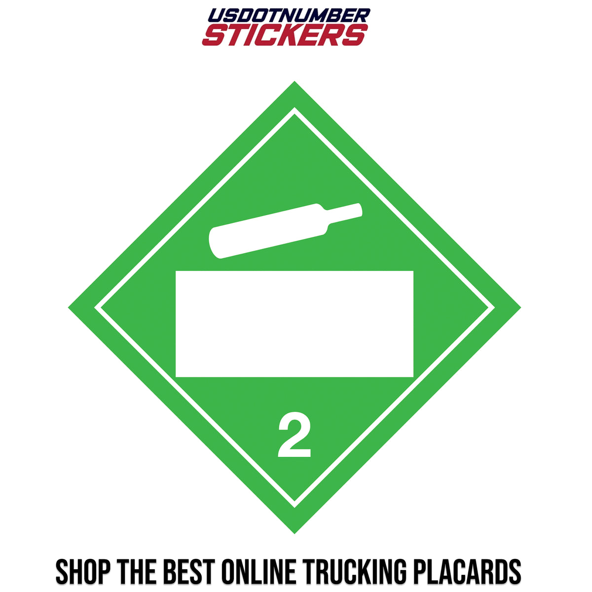 Class 2 Non-Flammable Gas Blank Placard – USDOT NUMBER STICKERS