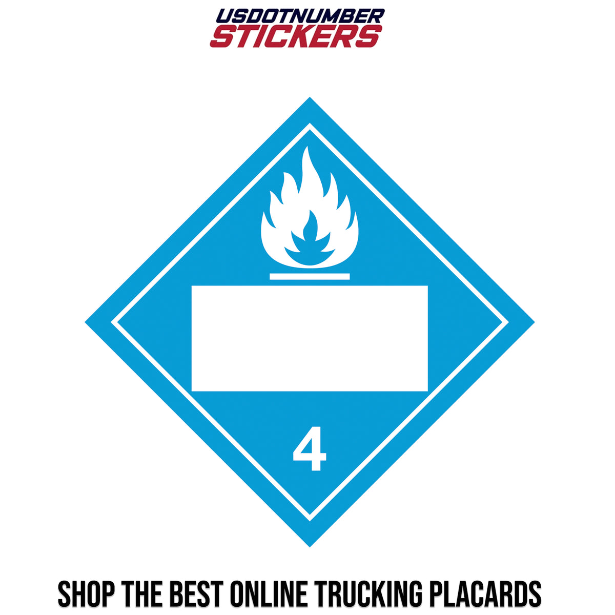 Class 4 Dangerous When Wet Blank Placard – USDOT NUMBER STICKERS