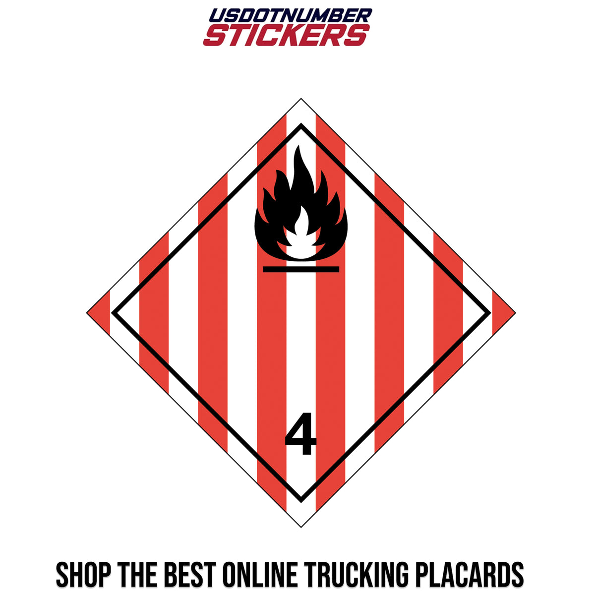 Class 4 Flammable Solid 2 Placard – USDOT NUMBER STICKERS