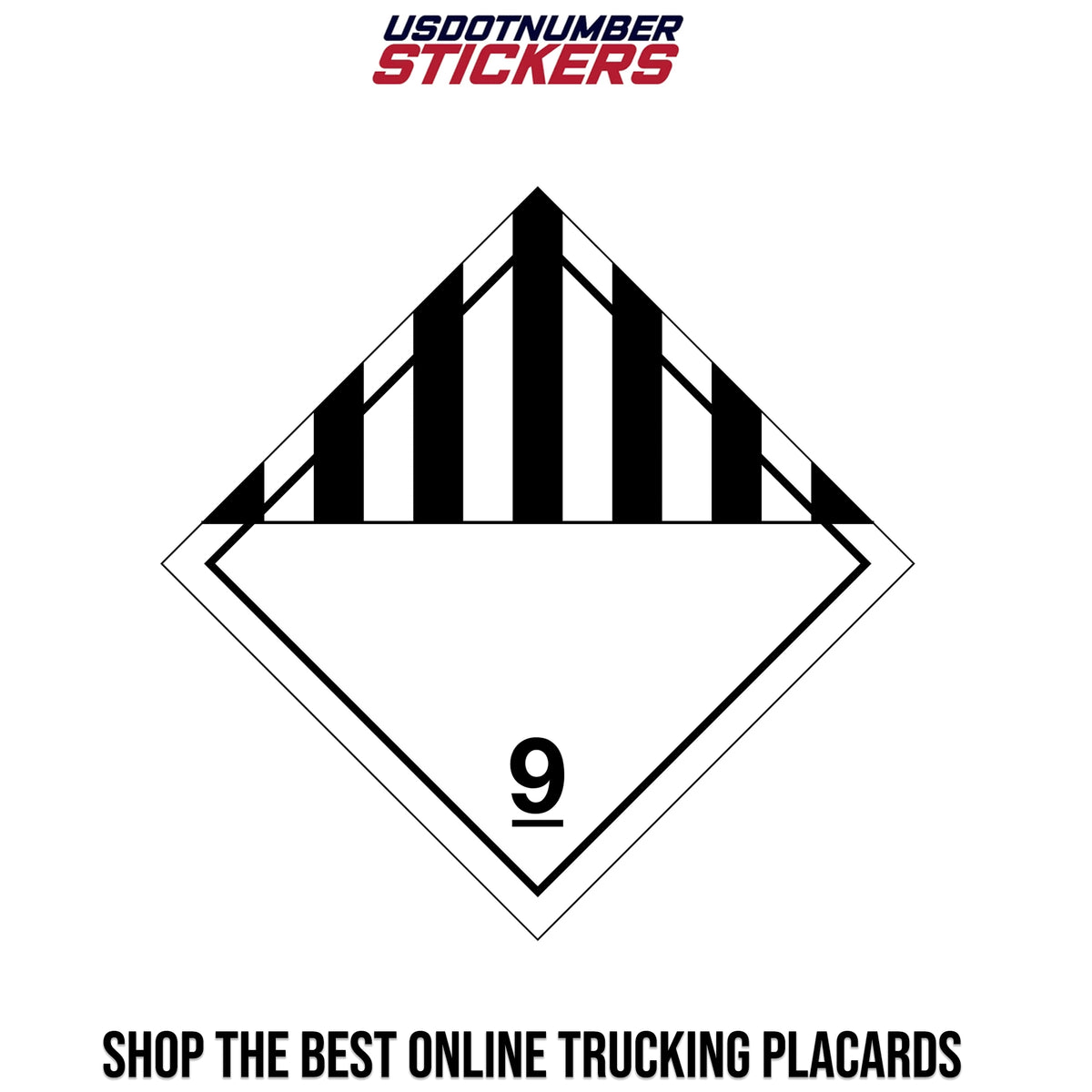 Class 9 Miscellaneous Hazardous Materials Placard – USDOT NUMBER STICKERS