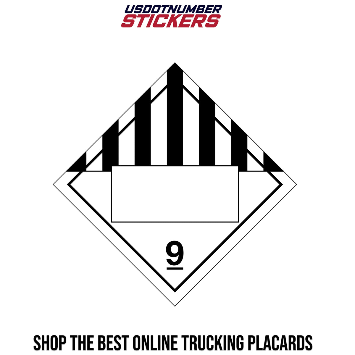 Class 9 Blank Placard – USDOT NUMBER STICKERS