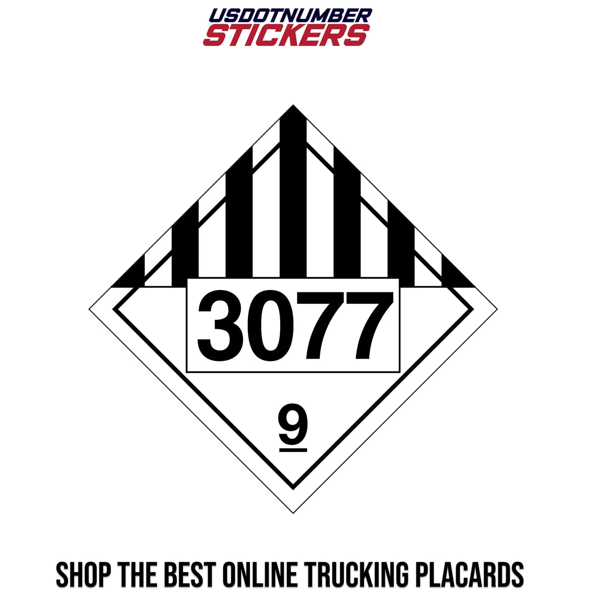 Class 9 UN #3077 Placard – USDOT NUMBER STICKERS