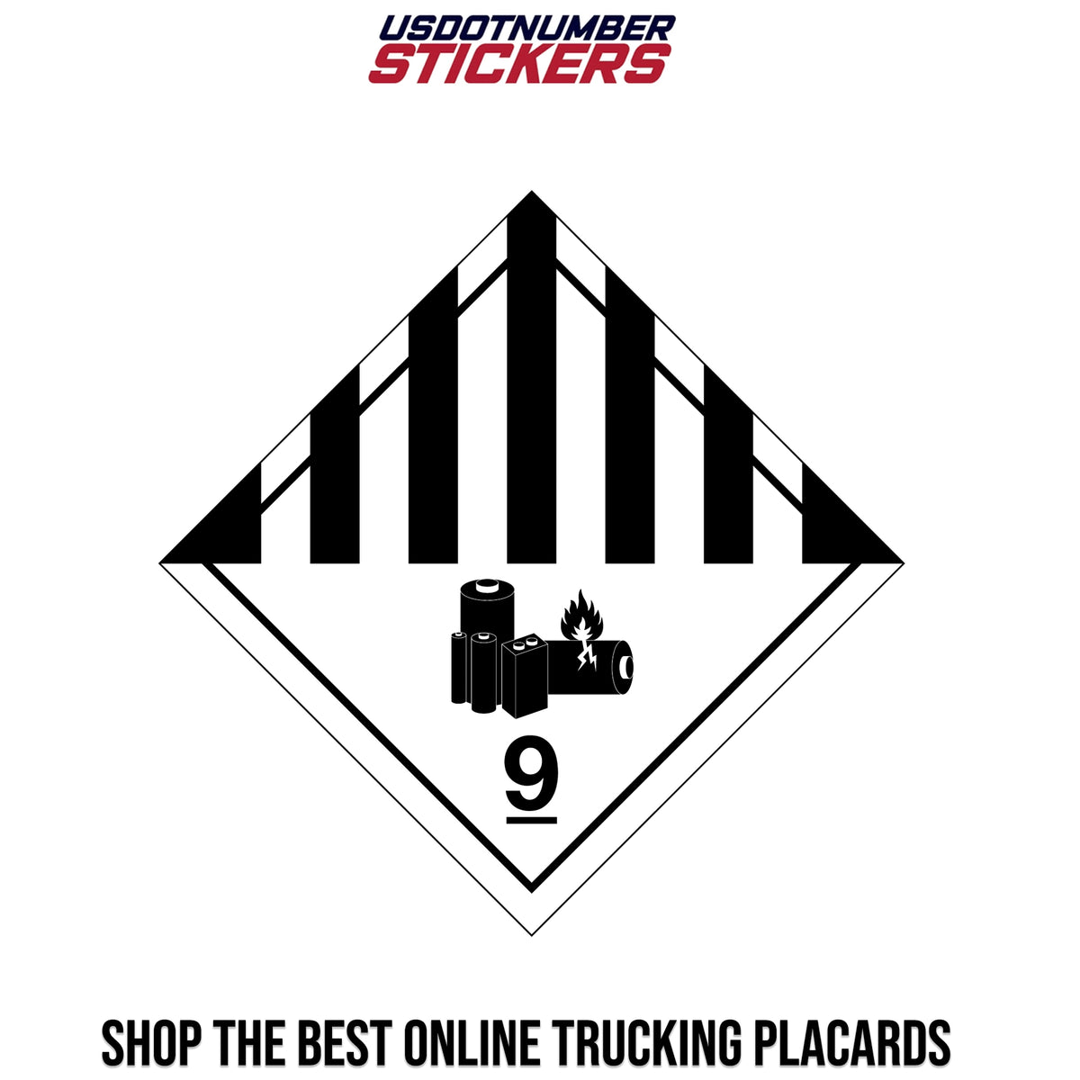 Class 9 Lithium Battery Placard – USDOT NUMBER STICKERS