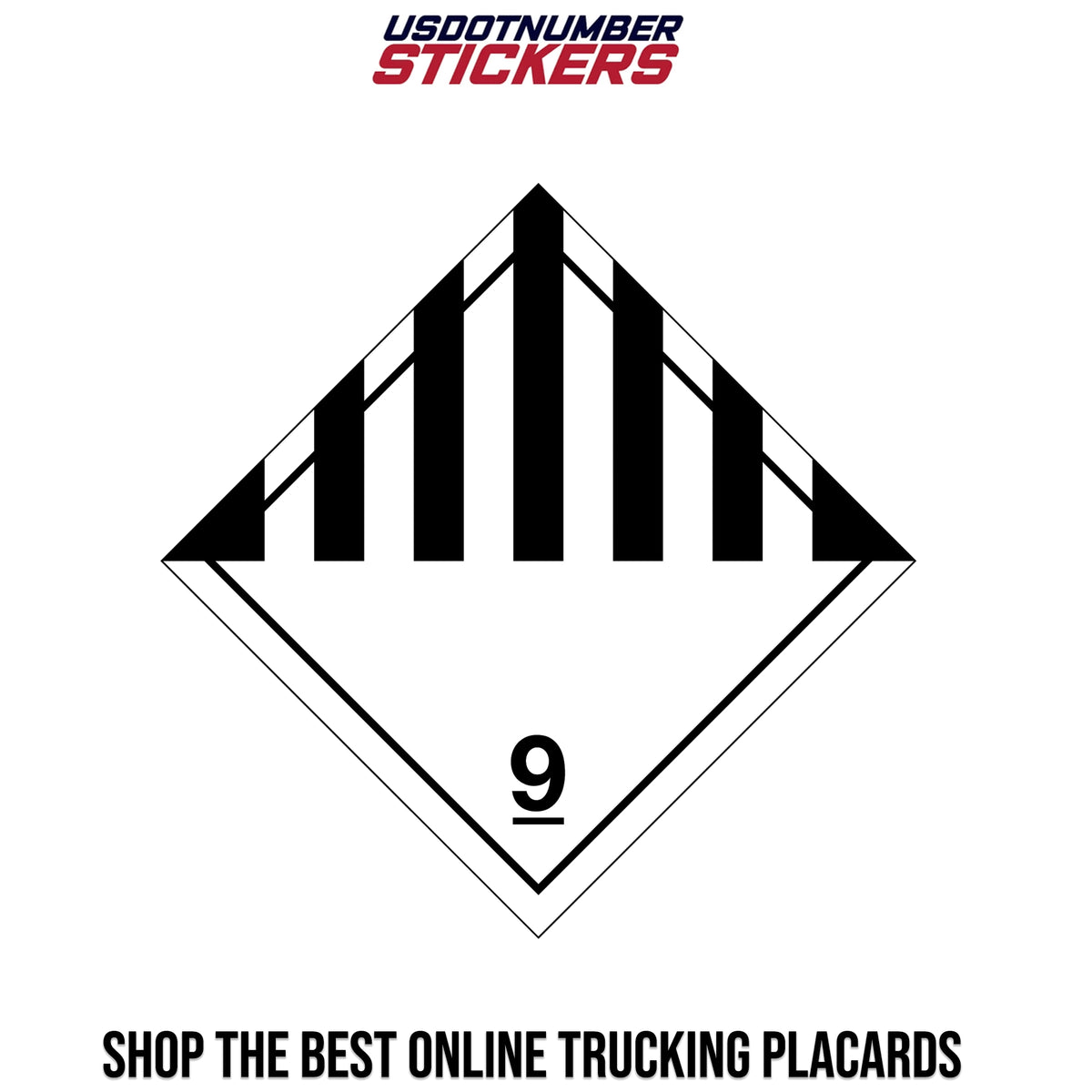 Class 9 Miscellaneous Hazardous Materials Placard 2 – USDOT NUMBER STICKERS