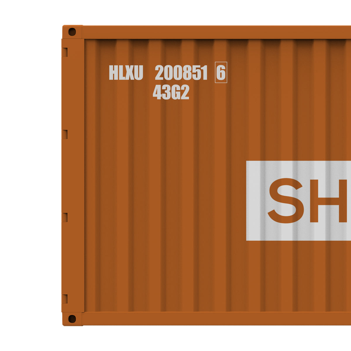 Two Line Side Shipping Container Identification Number BIC Code Letter ...