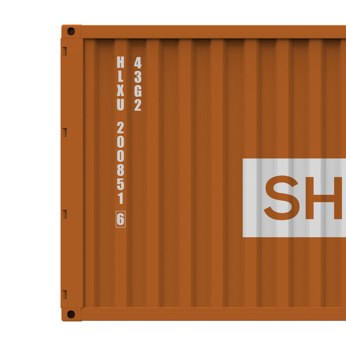 Two Line Side Vertical Shipping Container Identification Number BIC Co ...