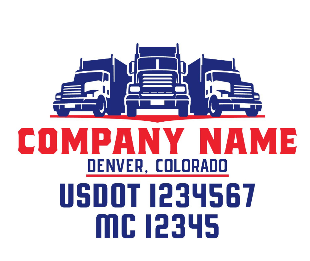 Trucking or Transport Business Door Logo Sticker Decal Lettering With ...