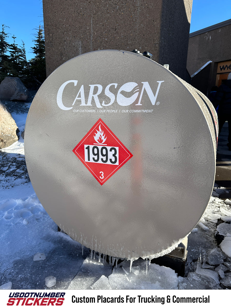 Class 3 Flammable Liquid UN #1993 Placard Sign – USDOT NUMBER STICKERS