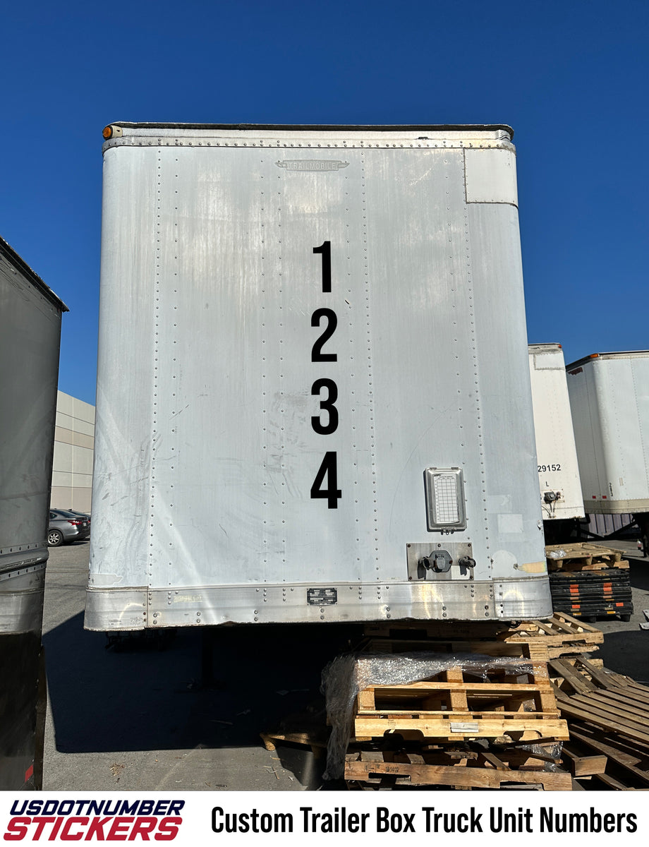 Vertical Trailer Box Truck Number Decal, (Set of 2) – USDOT NUMBER STICKERS