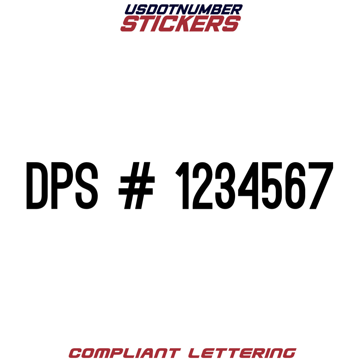 DPS # Number Regulation Decal (Set of 2) – USDOT NUMBER STICKERS