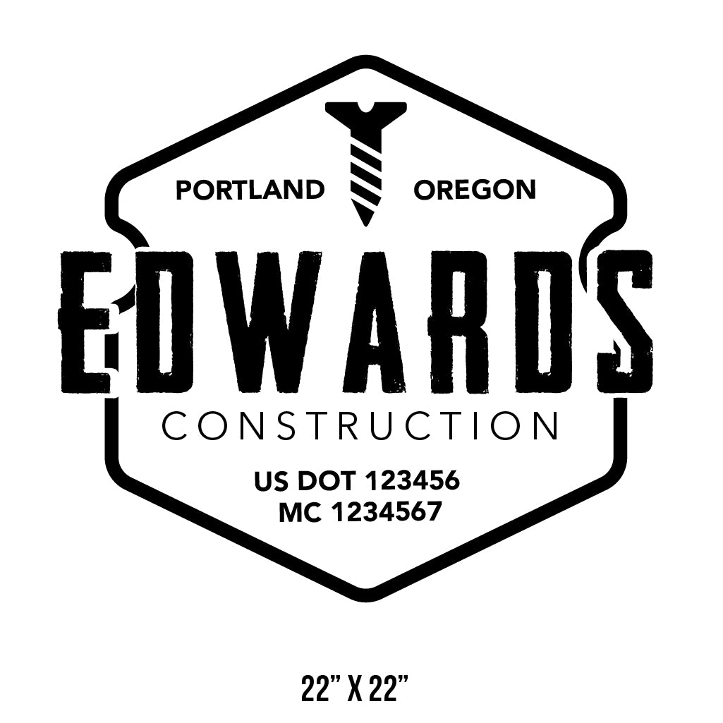 Company Name Truck Decal with 2 Regulation Lines, USDOT (Set of 2 ...