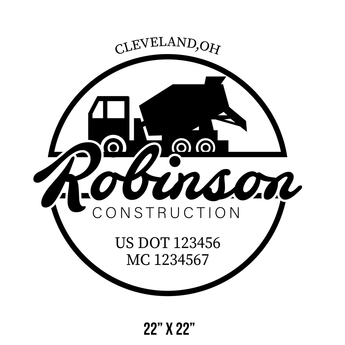 Company Name Truck Decal with 2 Regulation Lines, USDOT (Set of 2 ...