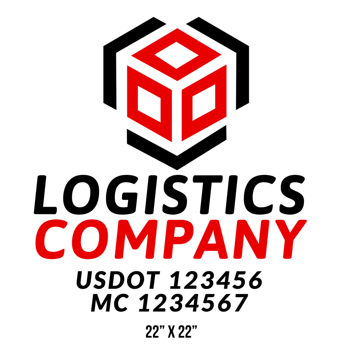 Company Name Truck Decal, USDOT (Set of 2) – USDOT NUMBER STICKERS
