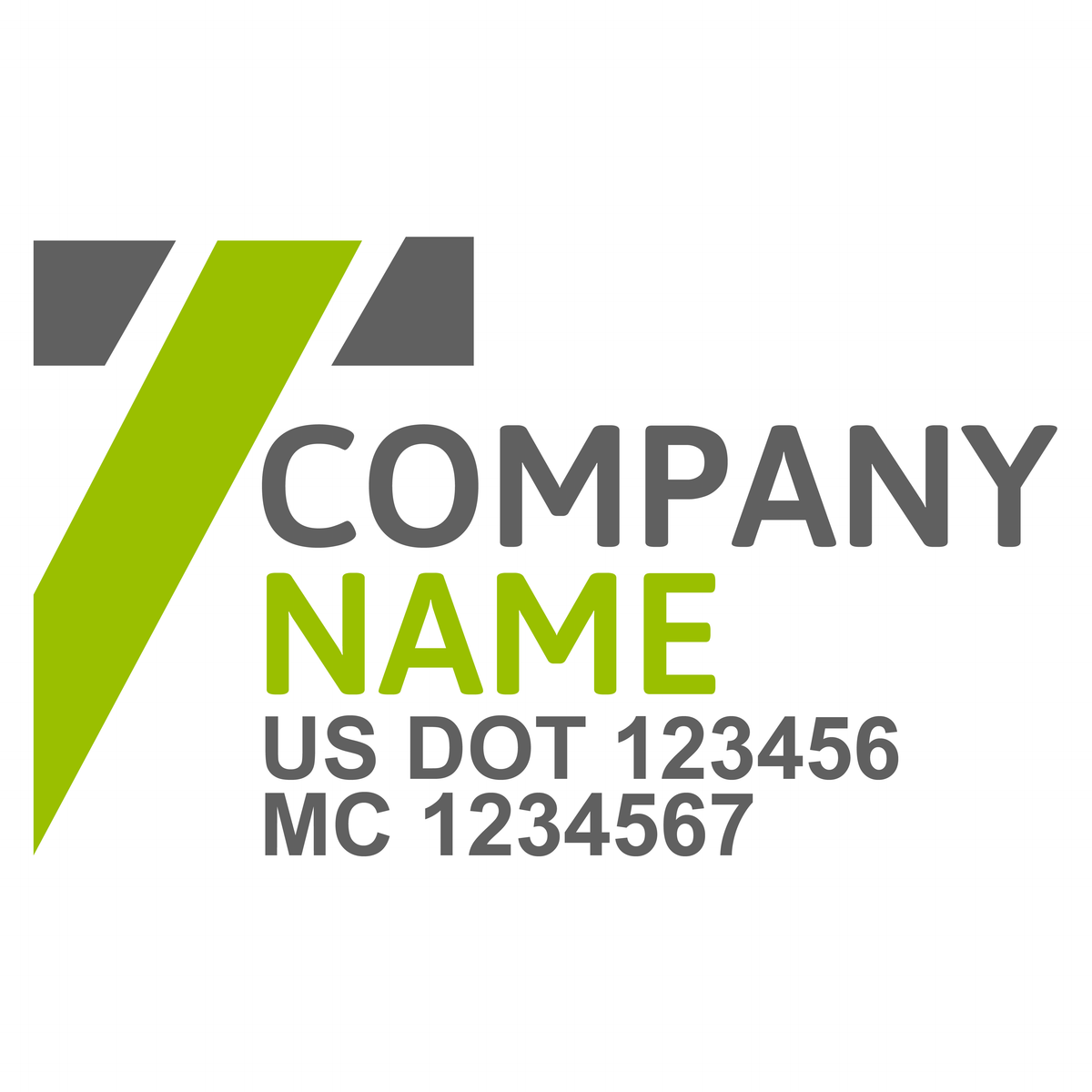 Company Name Truck Decal, USDOT (Set of 2) – USDOT NUMBER STICKERS