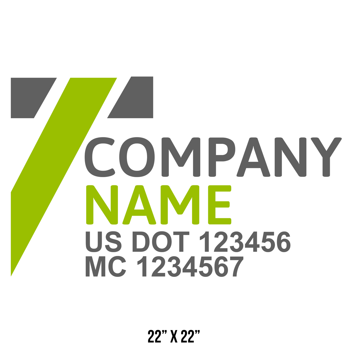 Company Name Truck Decal, USDOT (Set of 2) – USDOT NUMBER STICKERS