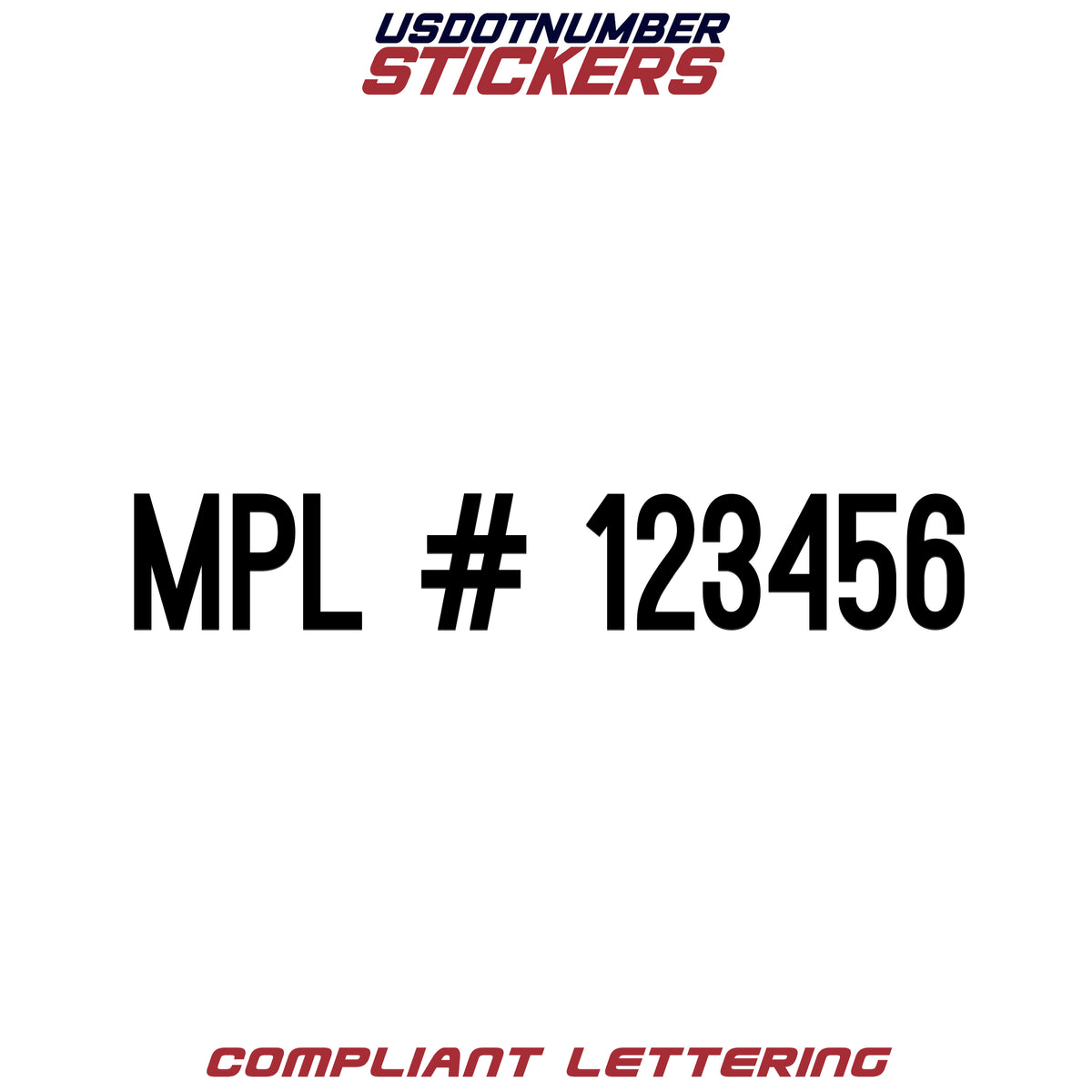 MPL # Number Regulation Decal (Set of 2) – USDOT NUMBER STICKERS