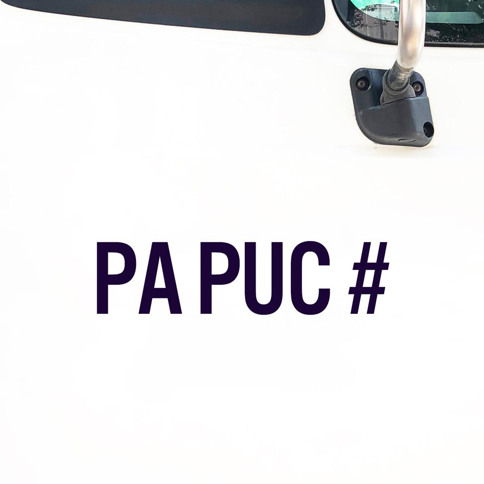 PA P.U.C Truck Number Regulation Decal (Set of 2) – USDOT NUMBER STICKERS