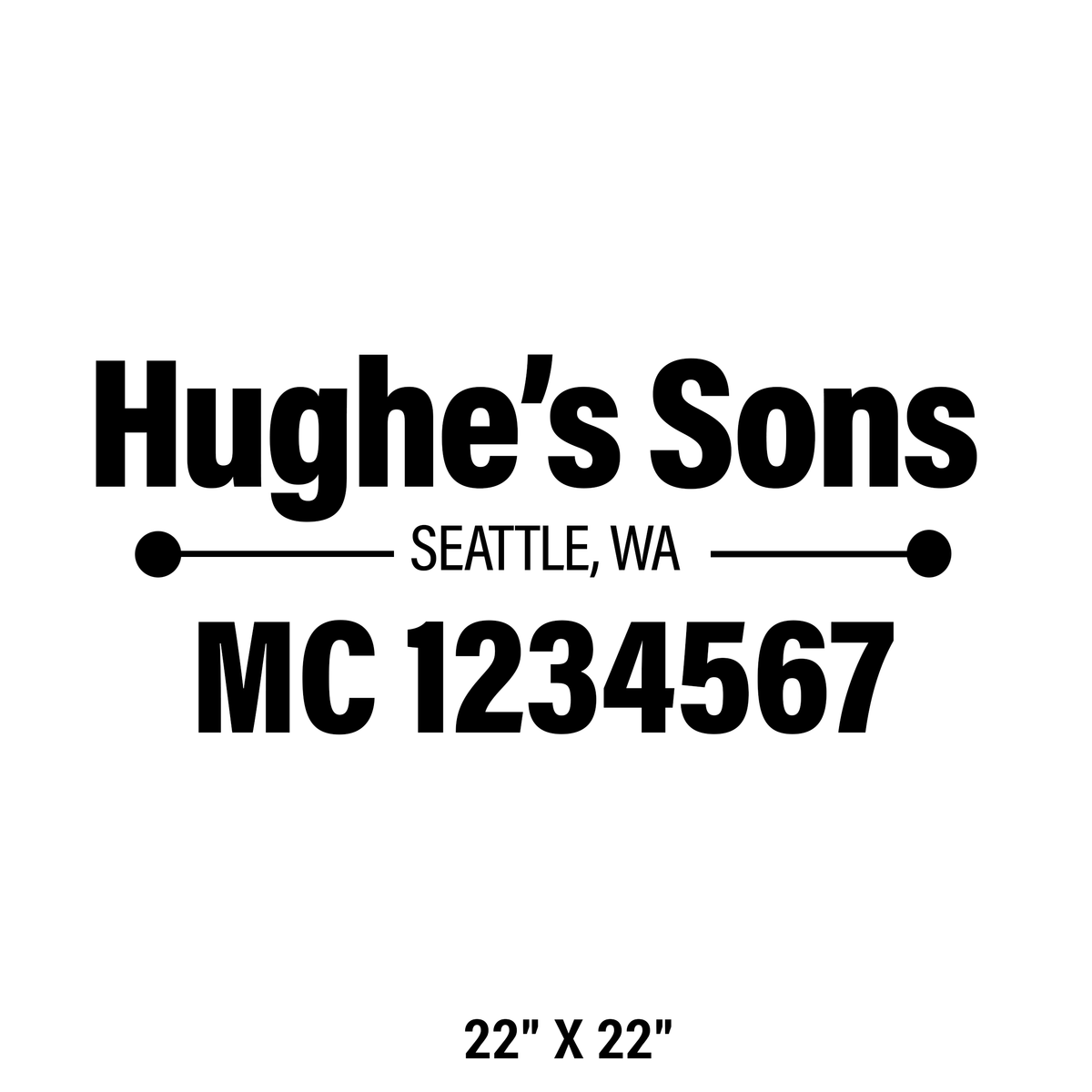 Company Name with Regulation Lines Decal – USDOT NUMBER STICKERS