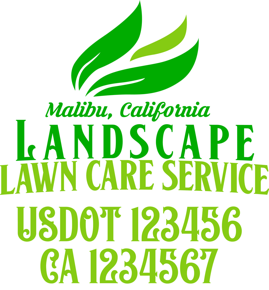 Landscaping, Lawn Care Truck Door Decal Sticker (USDOT) Set of 2 ...