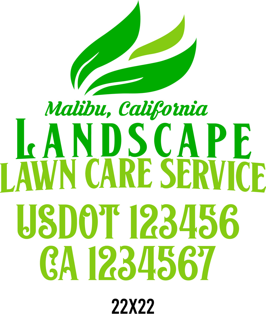 Landscaping, Lawn Care Truck Door Decal Sticker (USDOT) Set of 2 ...