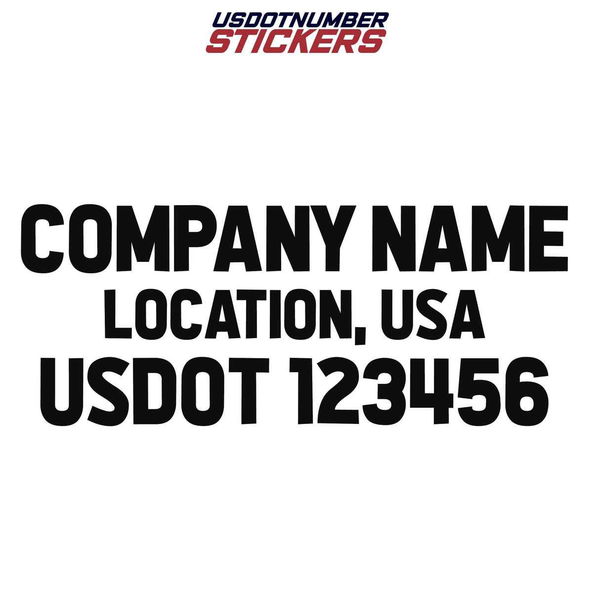 Company Name, Location & USDOT Decal Sticker (Set of 2) – USDOT NUMBER ...