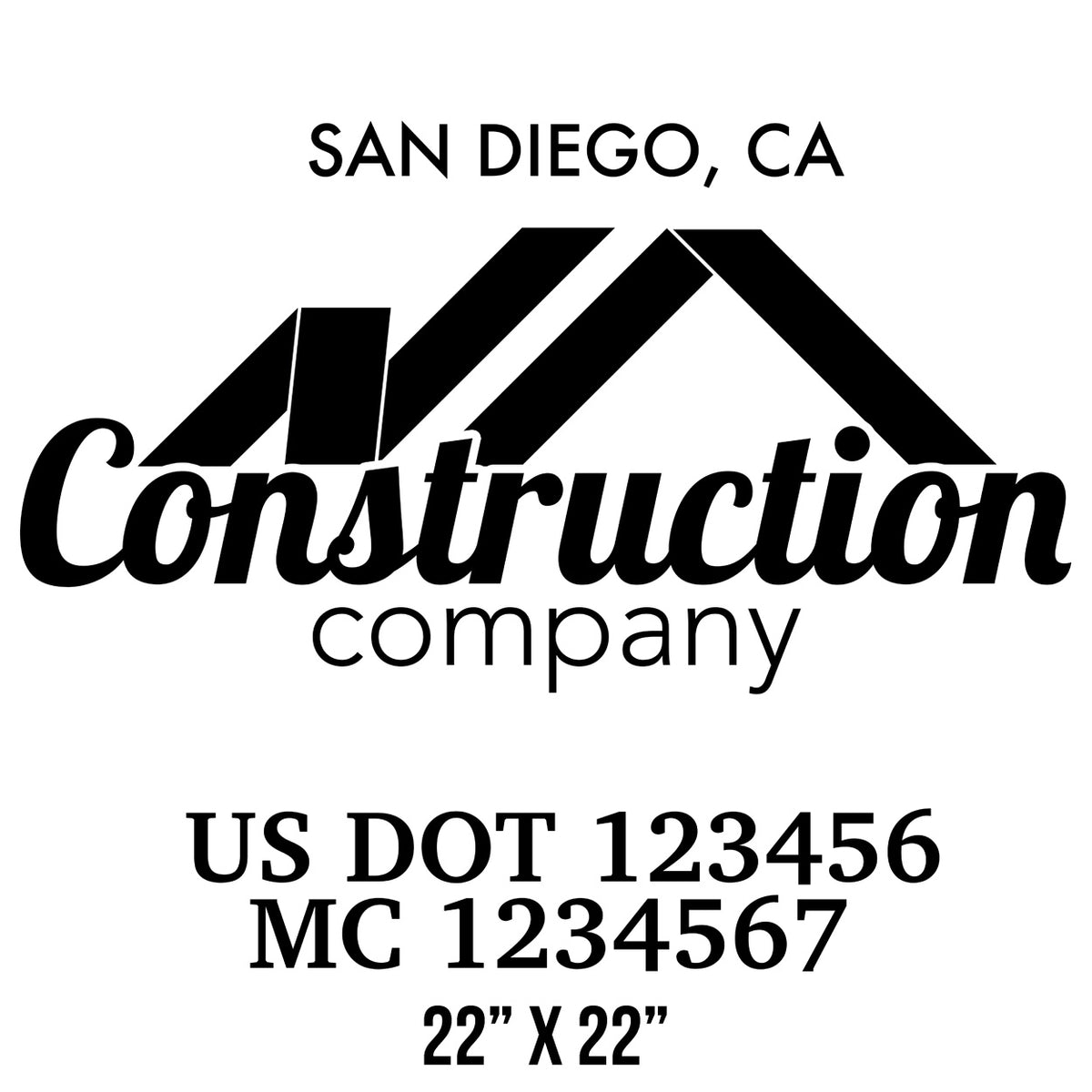 Company Name Truck Decal with 2 Regulation Lines, USDOT (Set of 2 ...