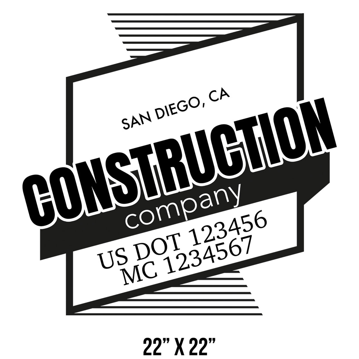 Company Name Truck Decal with 2 Regulation Lines, USDOT (Set of 2 ...