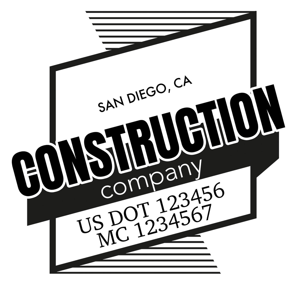 Company Name Truck Decal with 2 Regulation Lines, USDOT (Set of 2 ...