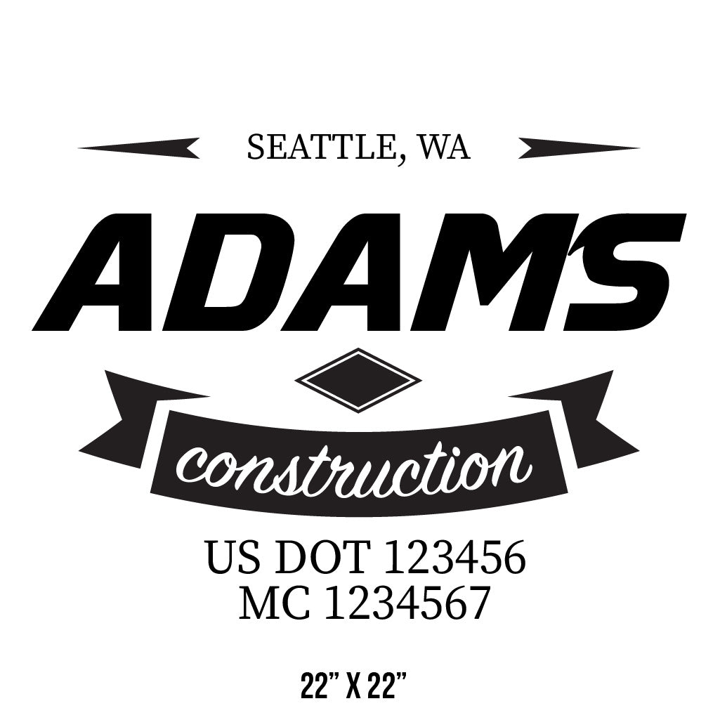 Company Name Truck Decal with 2 Regulation Lines, USDOT (Set of 2 ...