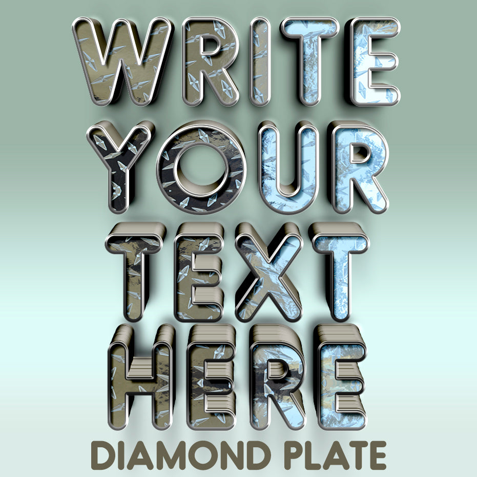 Write Your Text Here Decal Sticker Diamond Plate (Set of 2) – USDOT ...