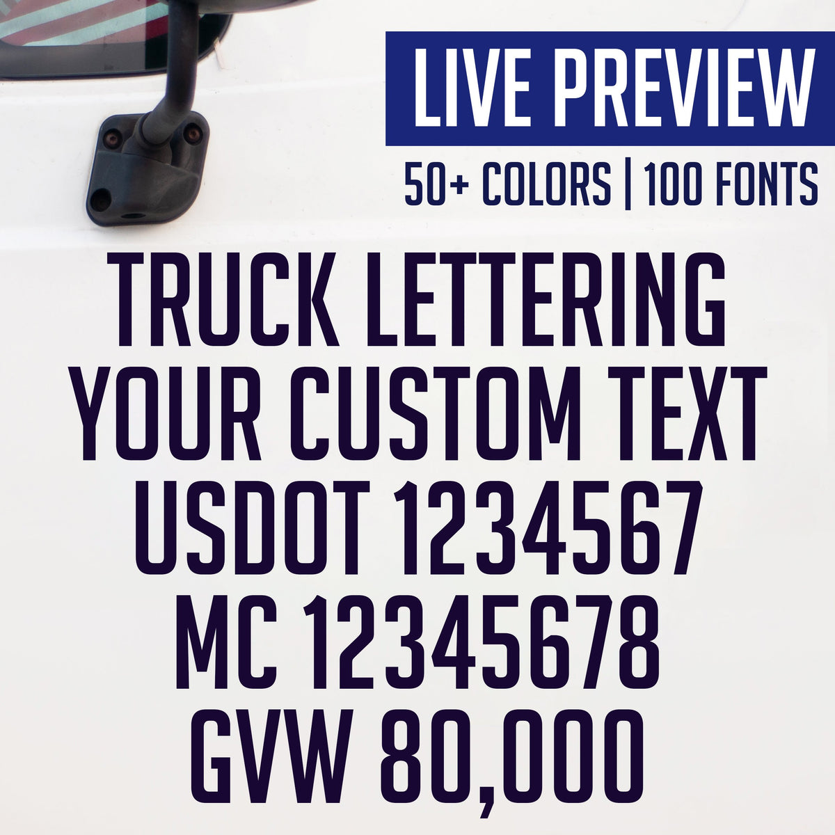 Truck Door Vinyl Lettering Sticker Decal (Semi Truck Lettering) (Live ...