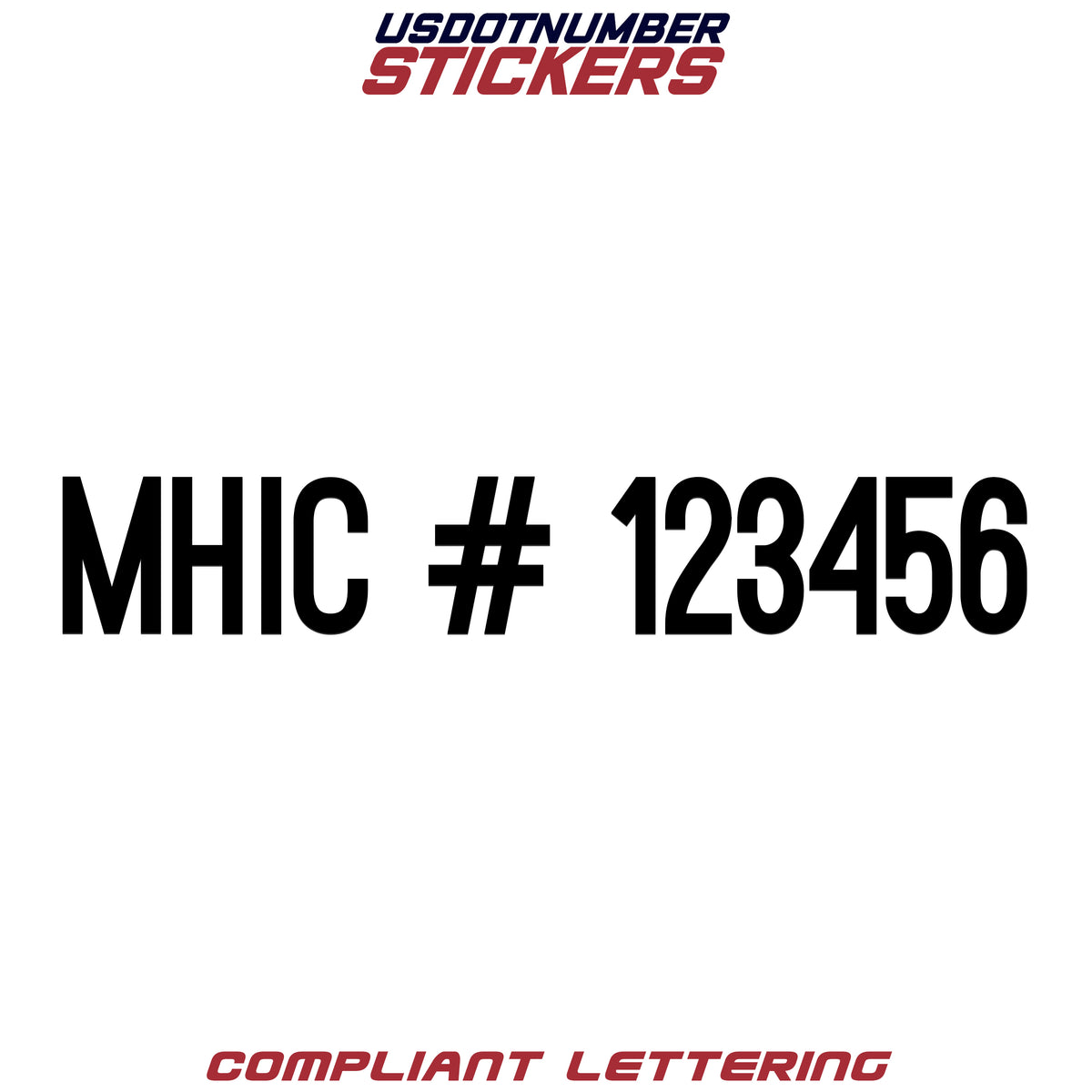 MHIC Number Regulation Decal (Set of 2) – USDOT NUMBER STICKERS