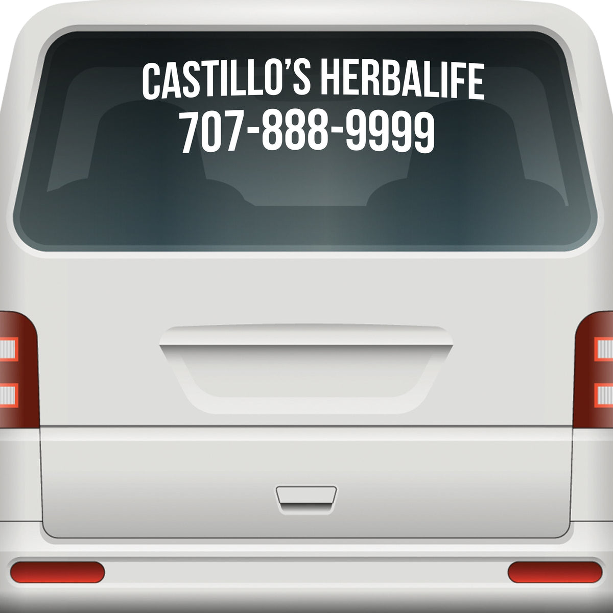 2 Line Minivan Back Window Decal – USDOT NUMBER STICKERS