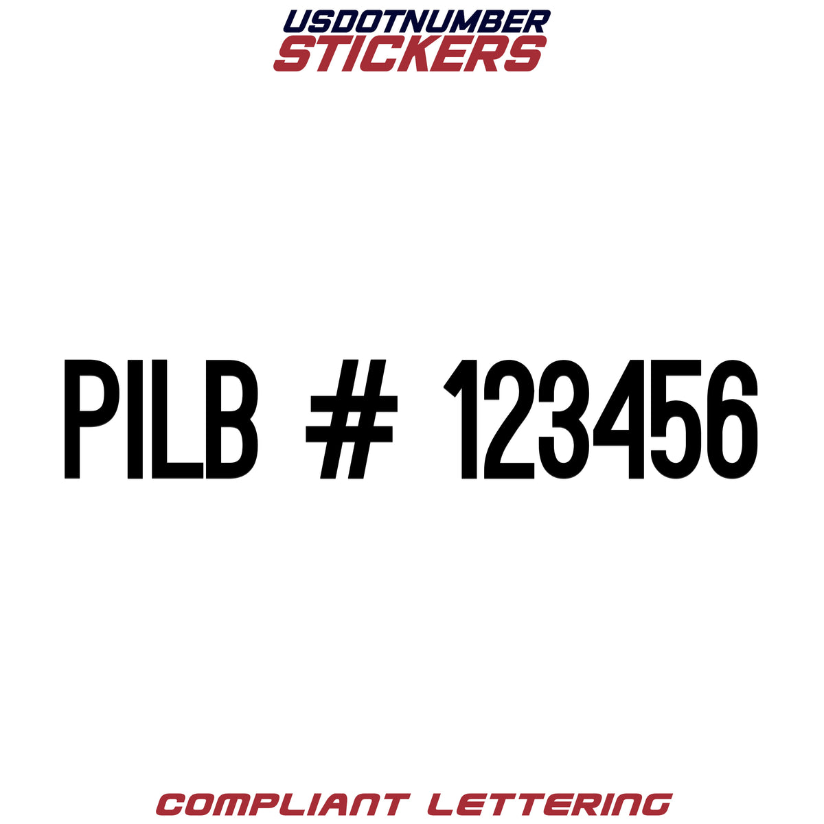 PILB Number Regulation Decal (Set of 2) – USDOT NUMBER STICKERS