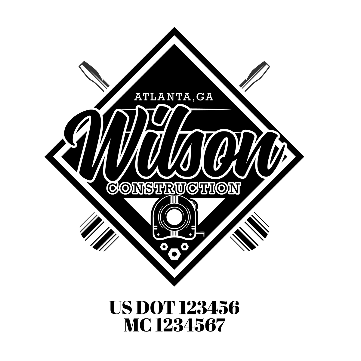 Company Name Truck Decal with 2 Regulation Lines, USDOT (Set of 2 ...