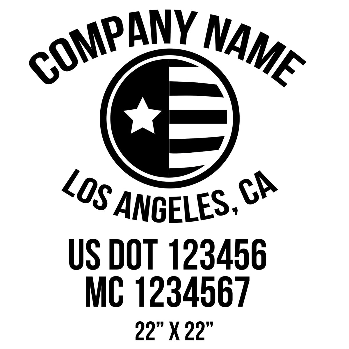 Company Name + 2 Regulation Lines Decal, USDOT (Set of 2) – USDOT ...