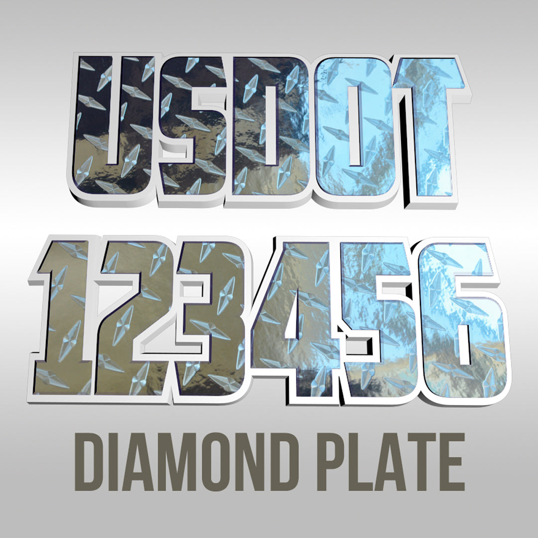 USDOT Decal Diamond Plate (Set of 2) – USDOT NUMBER STICKERS
