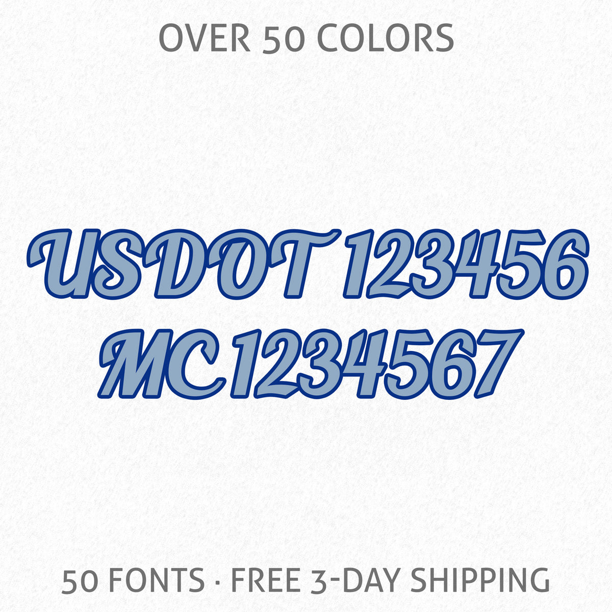 2 Color 2 Line USDOT Decal (Set of 2) – USDOT NUMBER STICKERS
