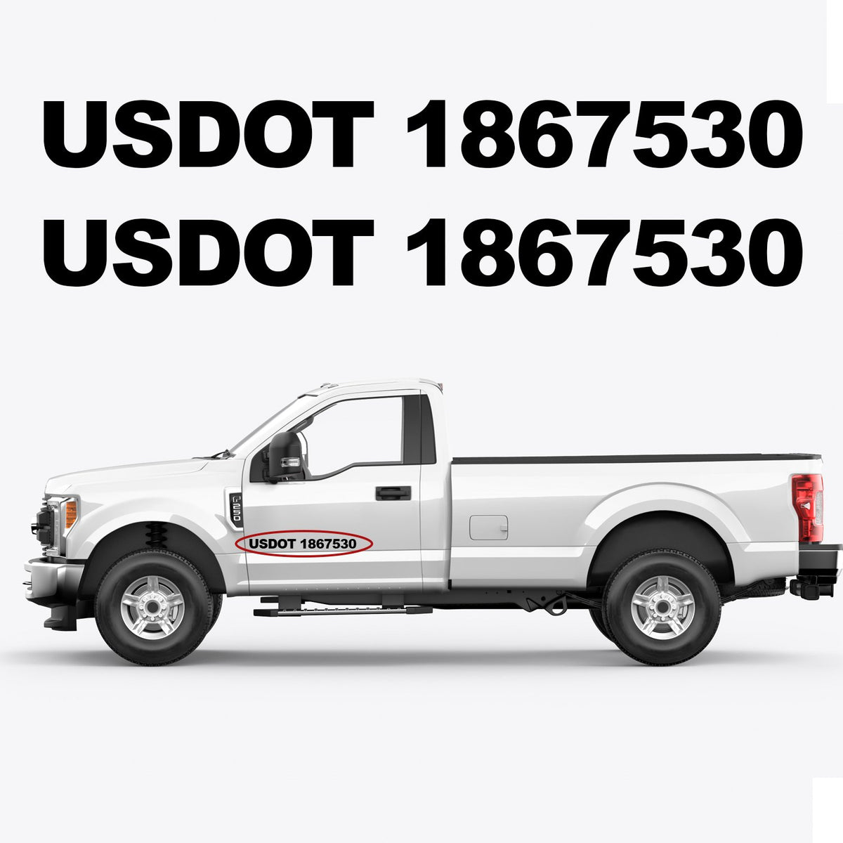 US DOT Numbers Truck Stickers (Set of 2) – USDOT NUMBER STICKERS